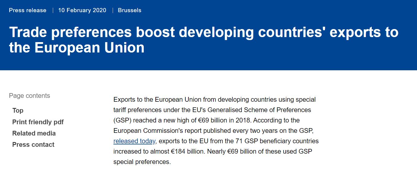 Նորություն : ԵՄ-ն հրապարակել է GSP զեկույցները և մասնակից երկրների ...